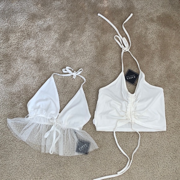 Zaful | Tops | 2 For Summer Off White Backless Crop Tops | Poshmark